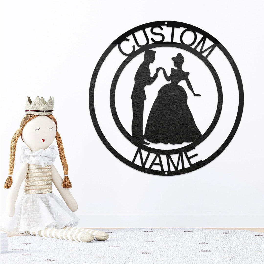 Prince and Princess Custom Name Metal Art Steel Wall Sign Bedroom ...