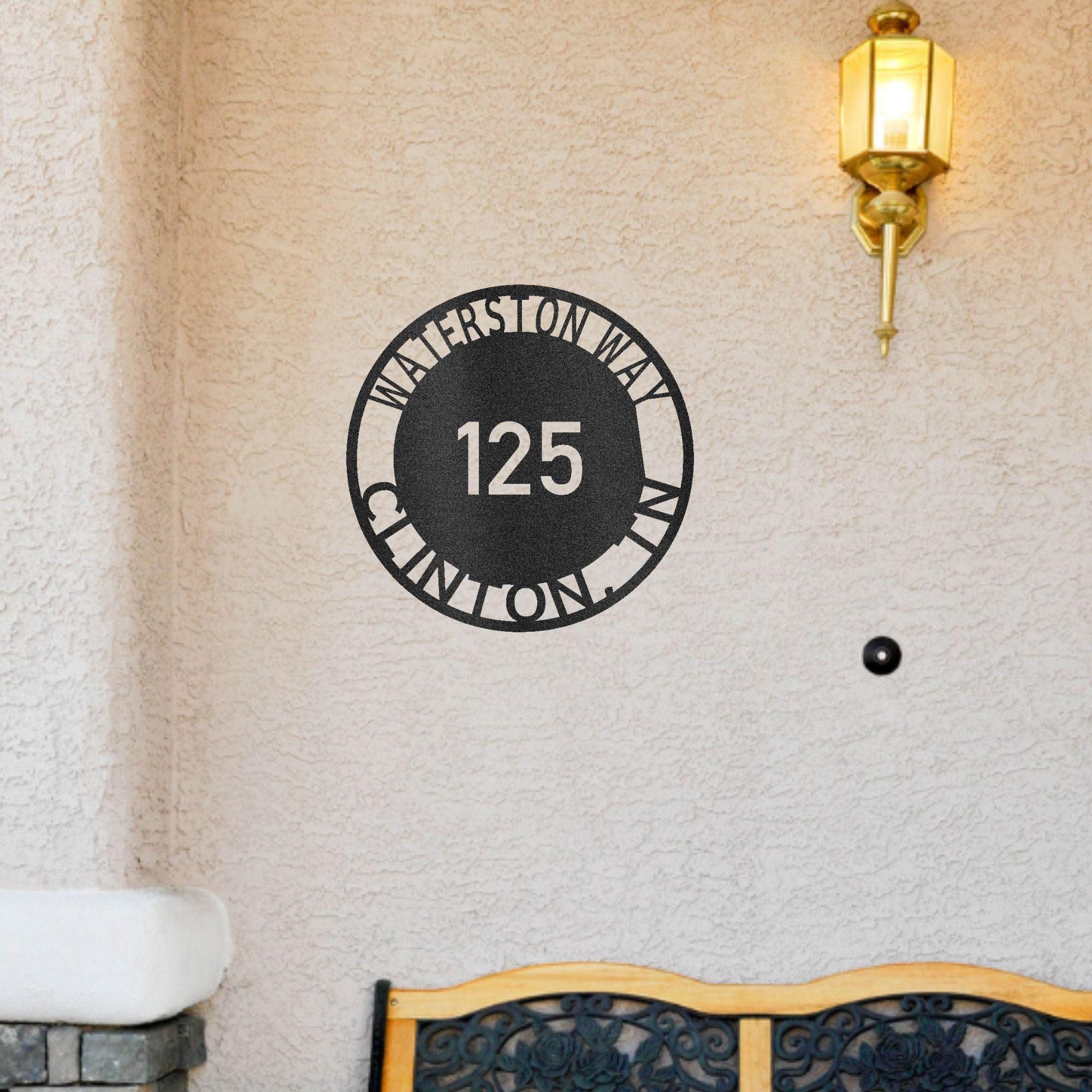 Bold Circle Number Name Address Personalized Indoor Outdoor - Etsy