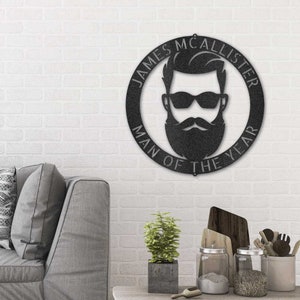 Manly Monogram Personalized Steel Sign Wall Art Birthday | Etsy