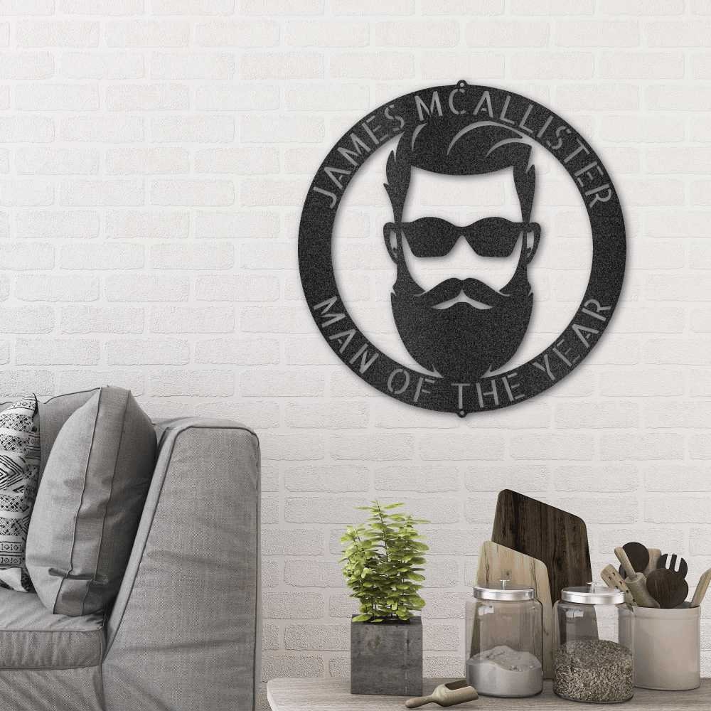 Manly Monogram Personalized Steel Sign Wall Art Birthday | Etsy