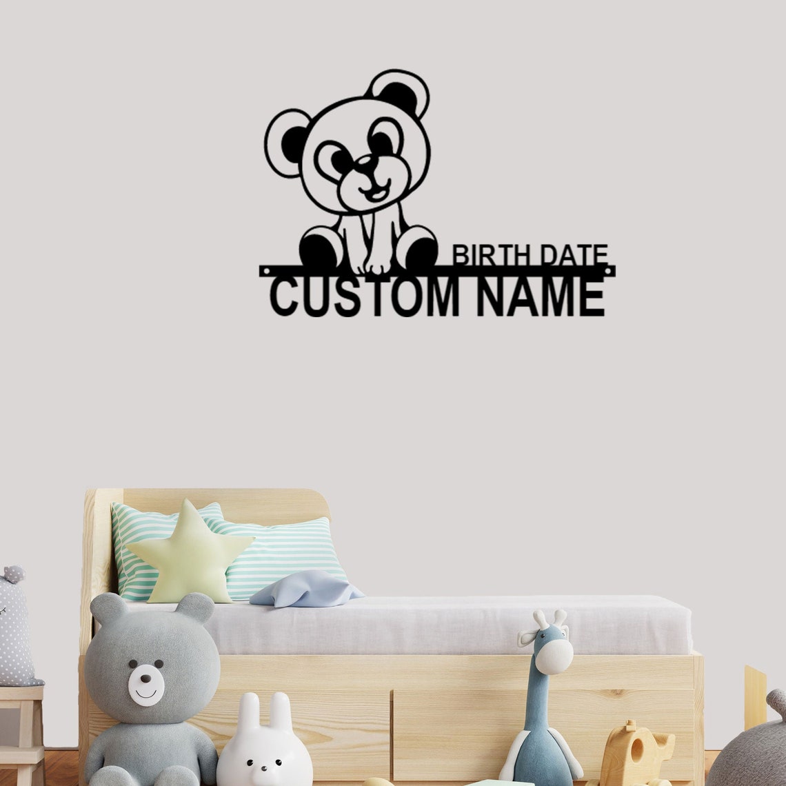 Teddy Bear Monogram Personalized Indoor Outdoor Steel Wall - Etsy