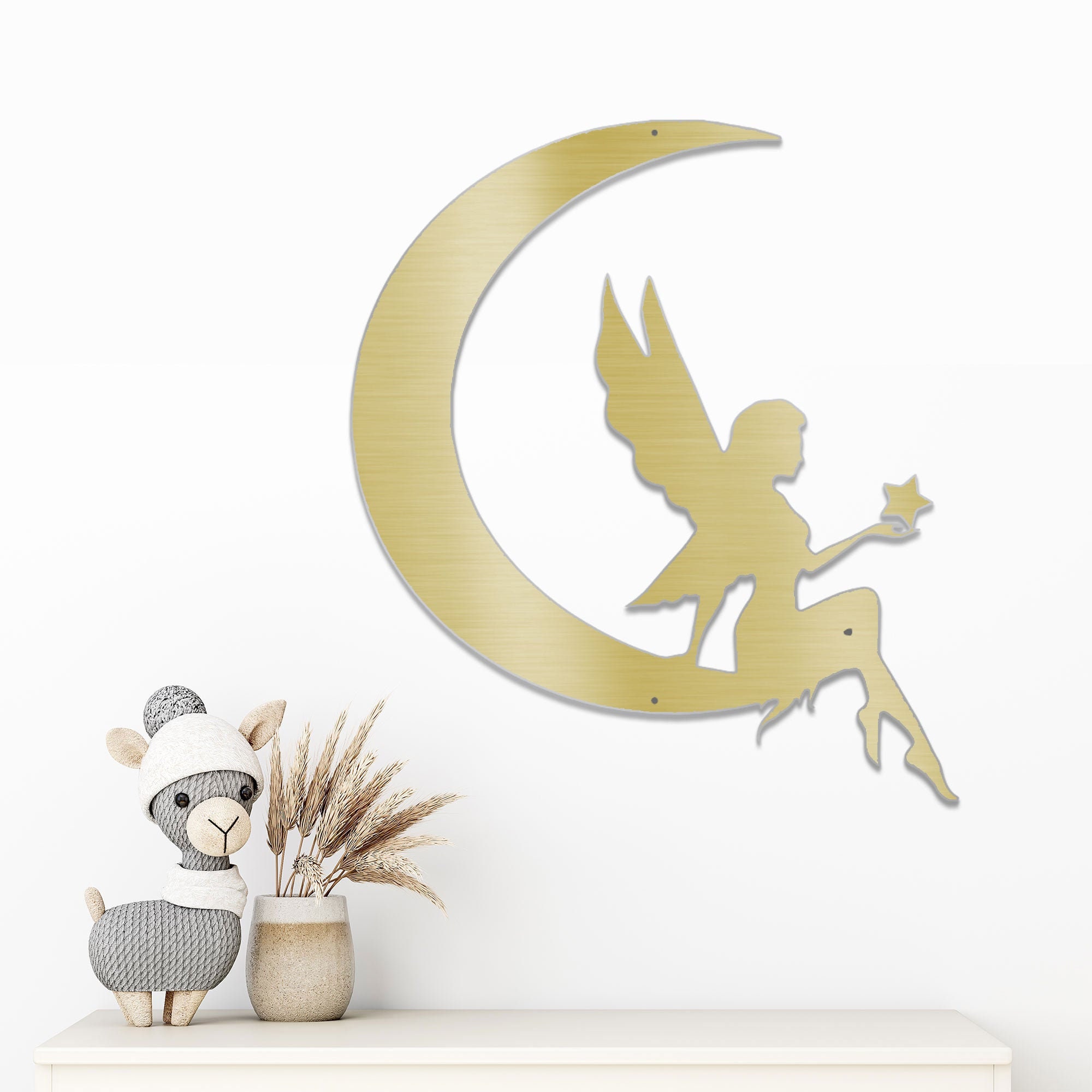 Fairy Moon Metal Art Wall Sign Kid Bedroom Nursery | Etsy
