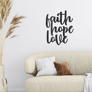 Faith Hope Love Script Indoor Outdoor Steel Wall Sign Wedding - Etsy