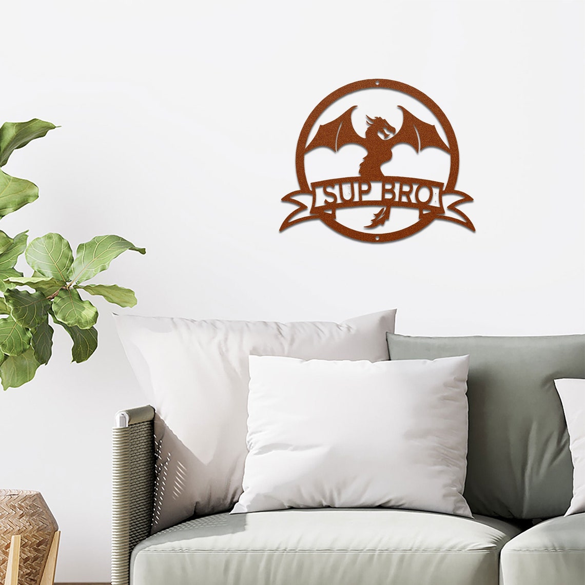 Dragon Banner Monogram Personalized Indoor Outdoor Steel Wall - Etsy
