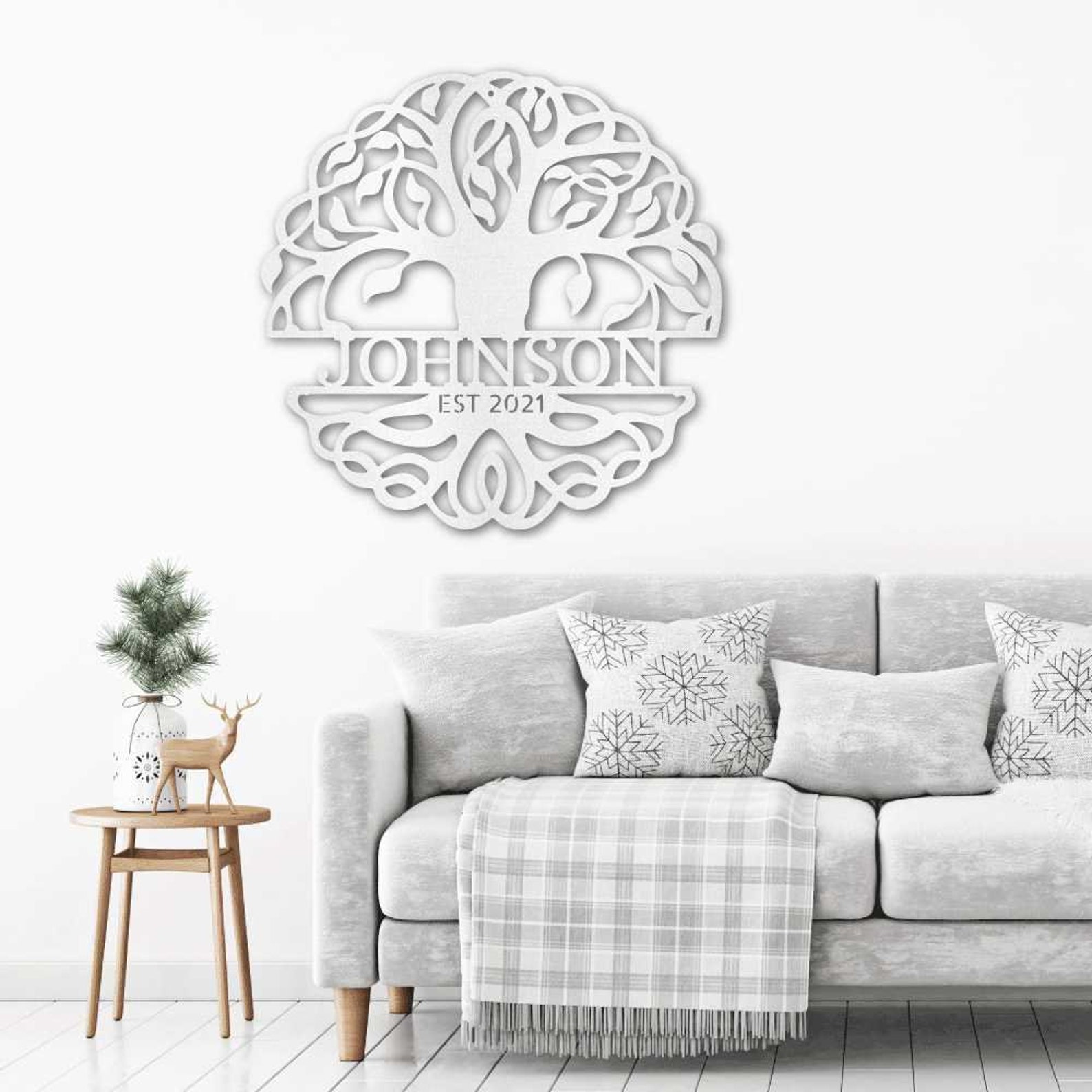 Tree of Life Monogram Personalized Metal Art Wall Sign Wedding - Etsy