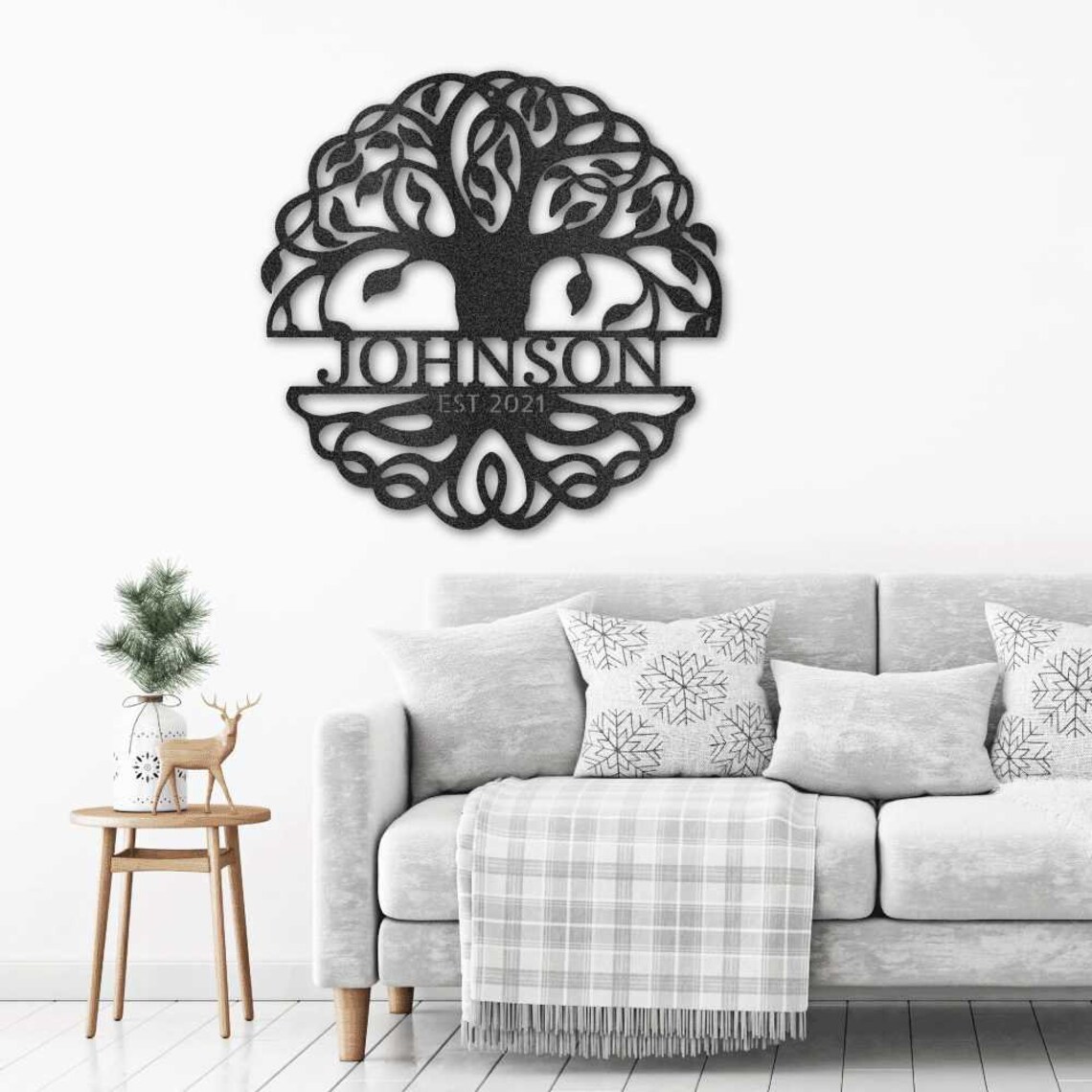 Tree of Life Monogram Personalized Metal Art Wall Sign Wedding - Etsy