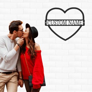 Custom Heart Shaped Monogram Personalized Metal Art Wall Sign - Etsy