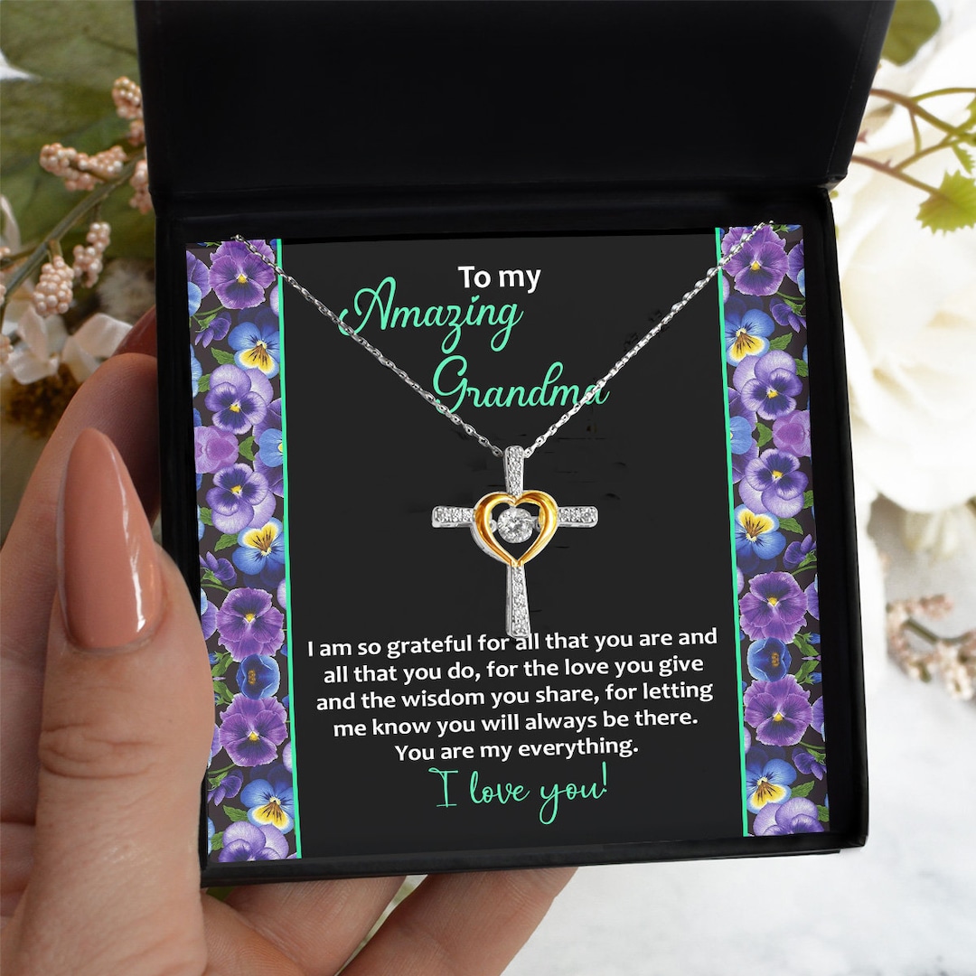 Grandmother Cross Pendant Necklace to My Amazing Grandma I Am Grateful ...