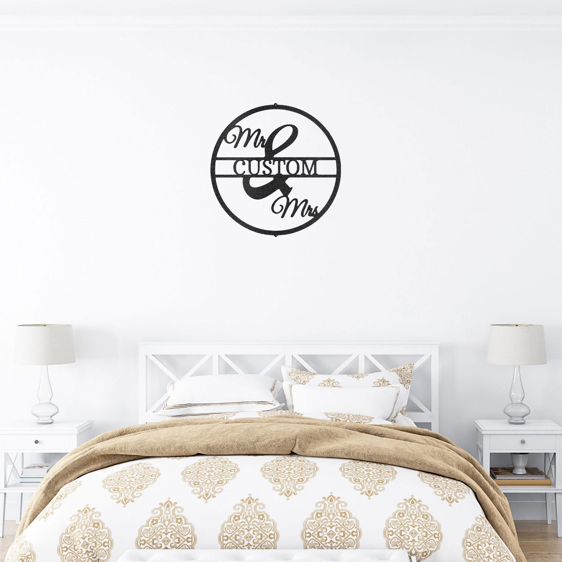 Mr and Mrs Circle Custom Name Steel Wall Sign Wedding - Etsy