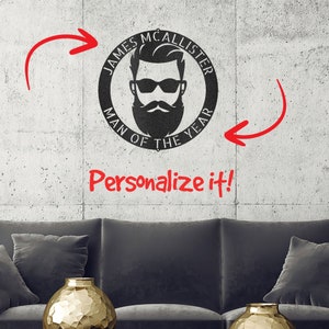 Manly Monogram Personalized Steel Sign Wall Art Birthday - Etsy