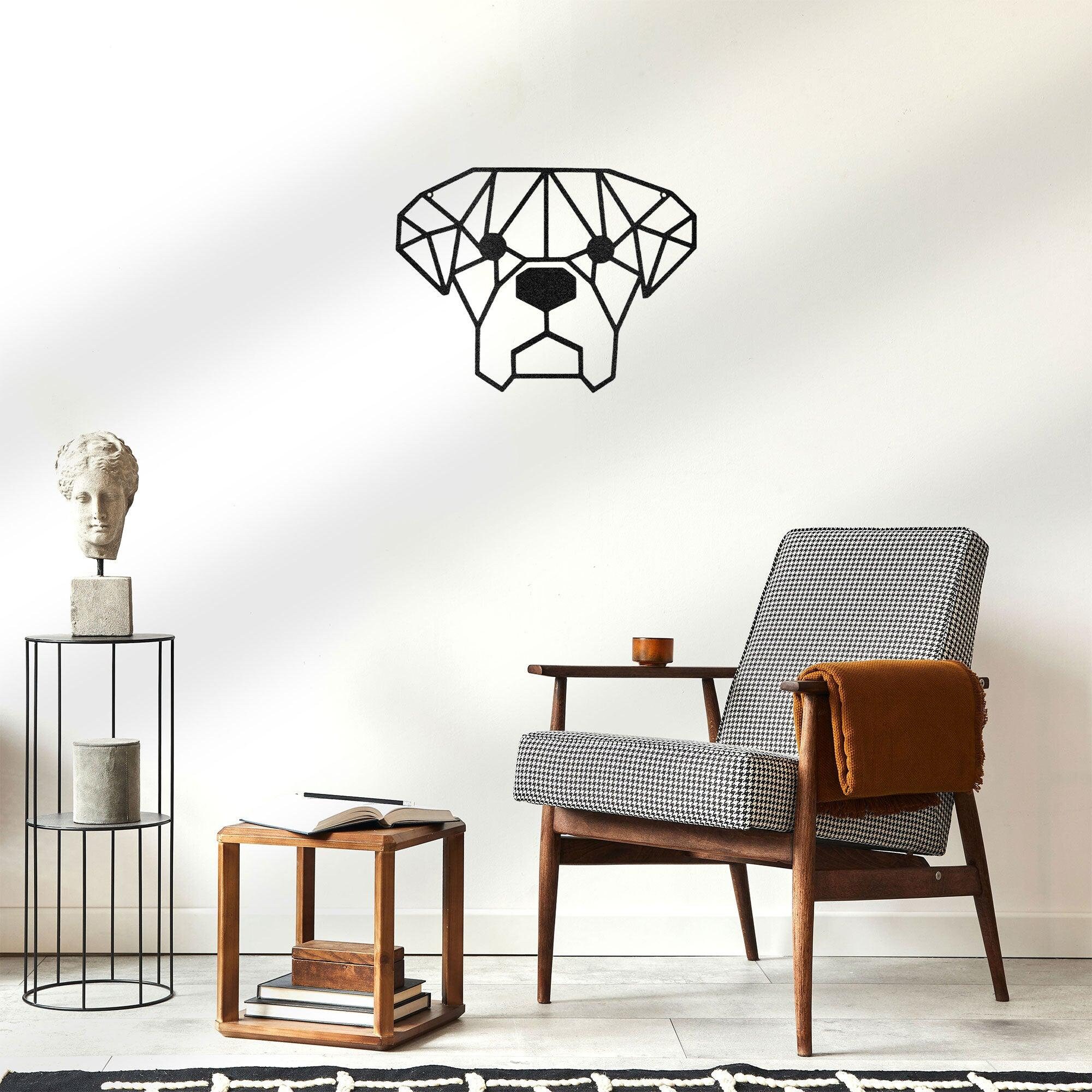 Dog Geometric Metal Art Wall Sign Man Cave Nursery Office Kid - Etsy