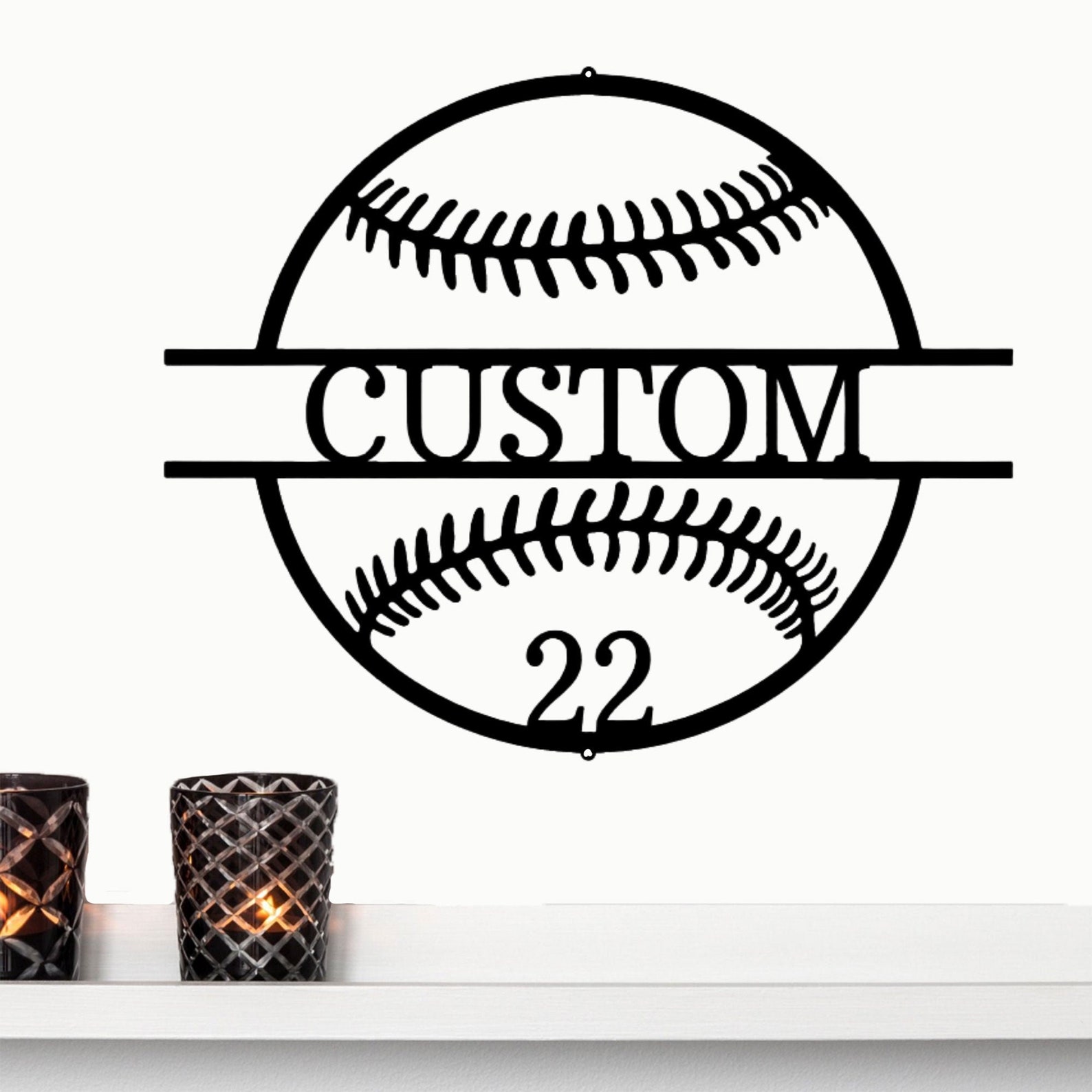 Baseball Custom Name and Number Metal Art Wall Sign Man Cave - Etsy