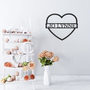 Custom Heart Shaped Monogram Personalized Metal Art Wall Sign - Etsy