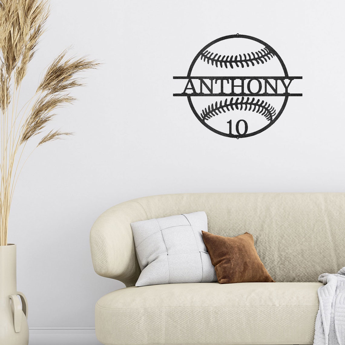 Baseball Custom Name and Number Metal Art Wall Sign Man Cave - Etsy