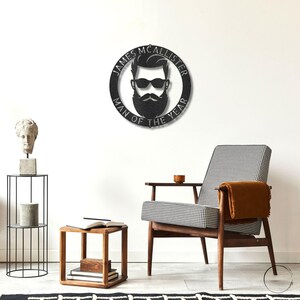 Manly Monogram Personalized Steel Sign Wall Art Birthday Father's Day ...