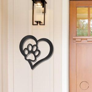 Puppy Love Paw Print Metal Art Wall Sign Birthday Housewarming Gift for ...