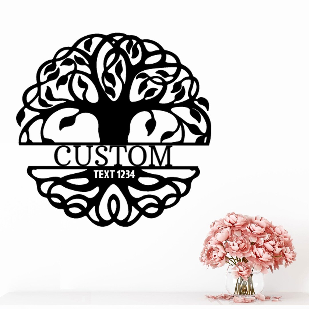 Tree of Life Monogram Personalized Metal Art Wall Sign Wedding ...