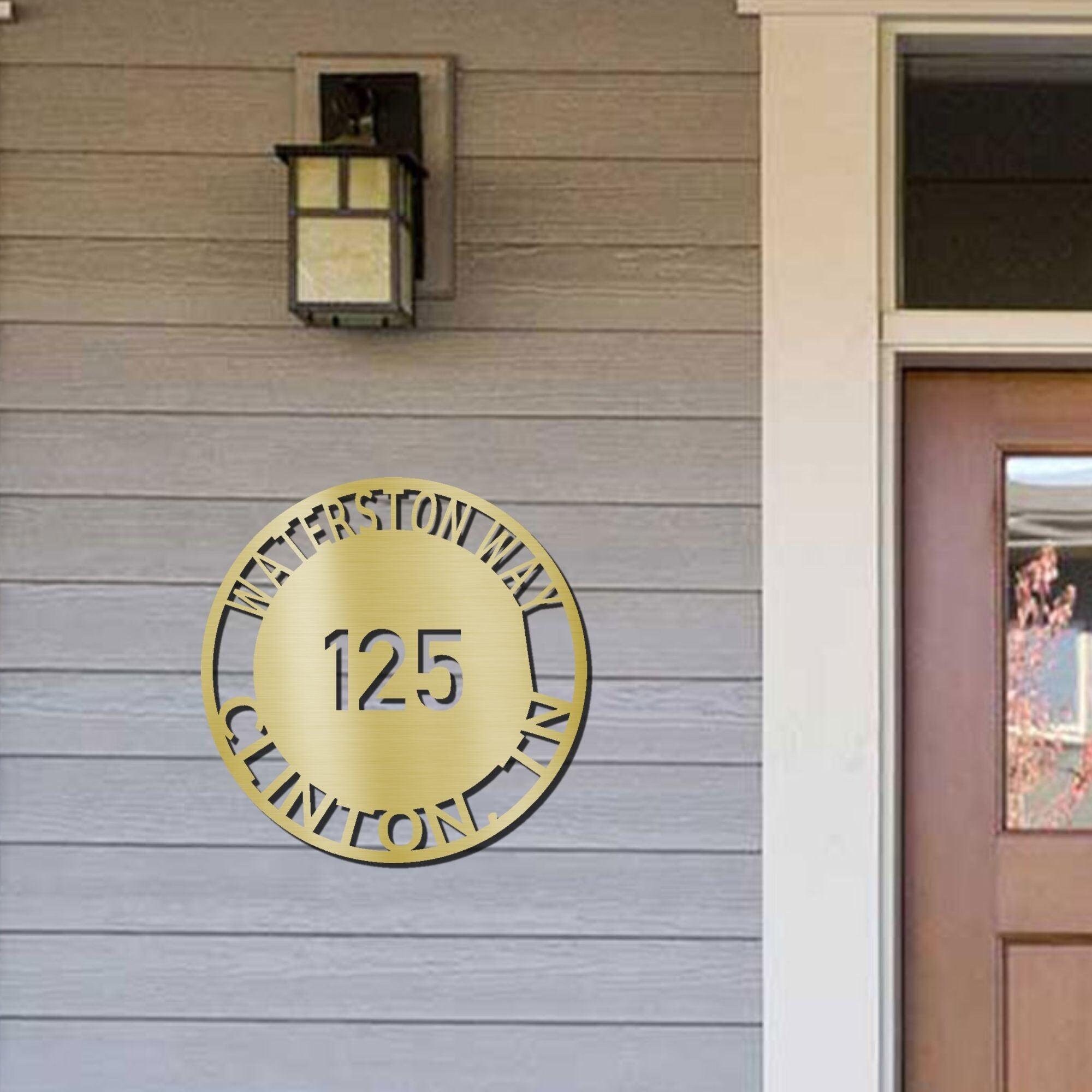 Bold Circle Number Name Address Personalized Indoor Outdoor - Etsy