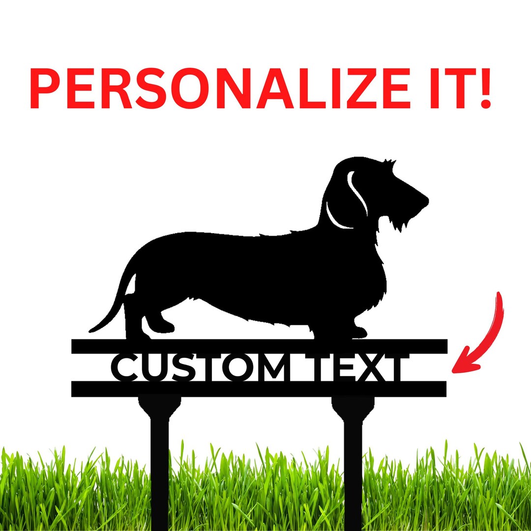 Dachshund Wire Haired Custom Address, Name Metal Yard Sign, Yard Sign ...