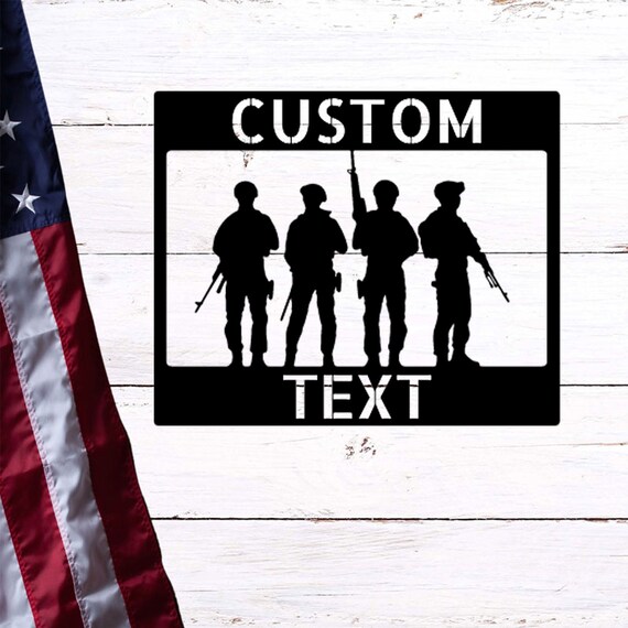 Soldier Custom Name Military Metal Sign Wall Art Personalized | Etsy