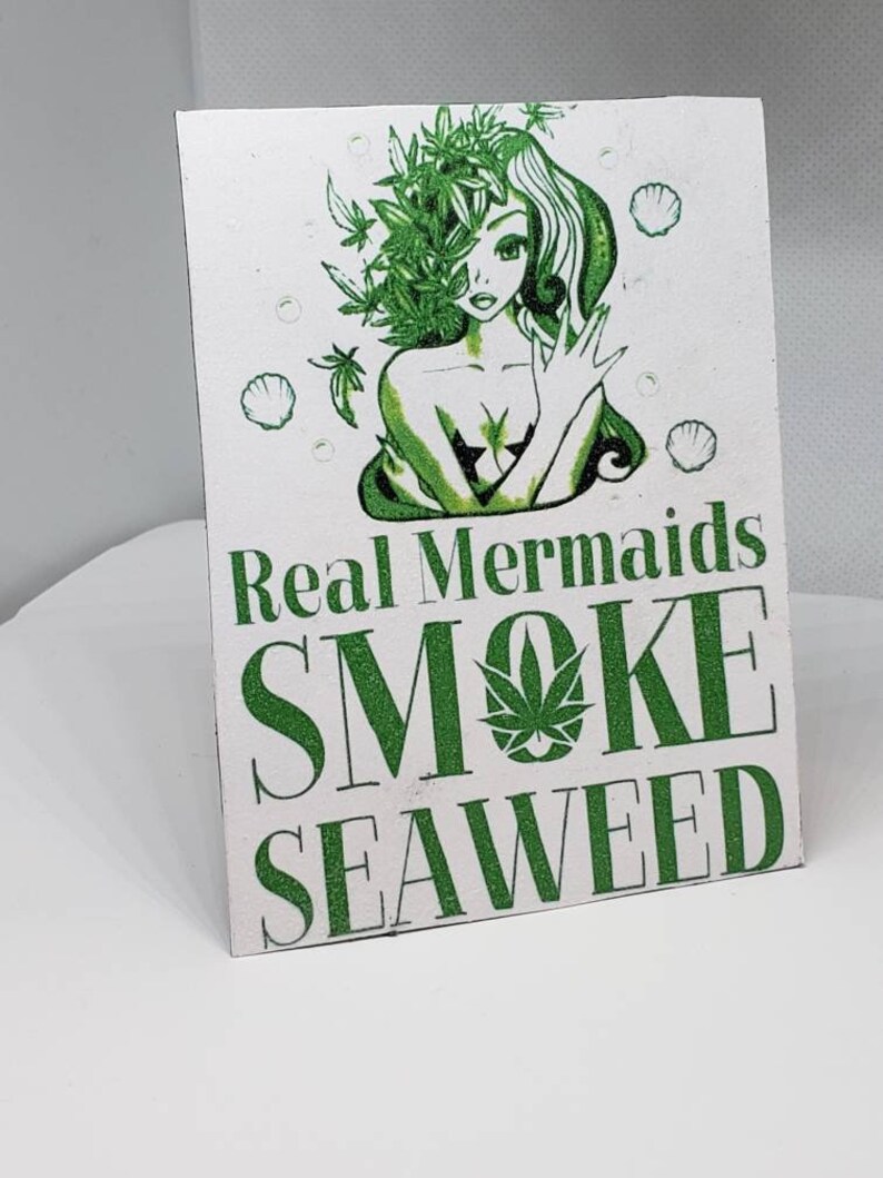Real Mermaids Smoke Seaweed Magnet or Sticker - Etsy