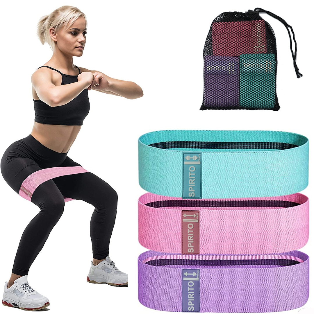 Cloth Fabric Resistance Booty Bands Loop Set of 3 Exercise Workout Gym ...