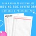 Moving Box Inventory List Moving Box Contents Moving - Etsy