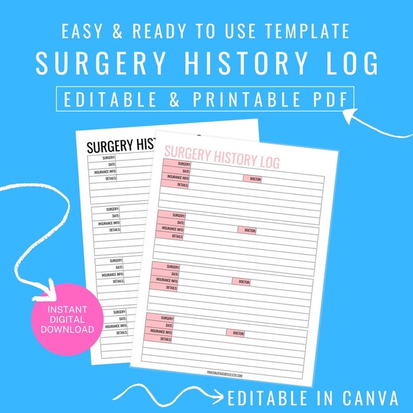 Patient Medical History Chart - Etsy