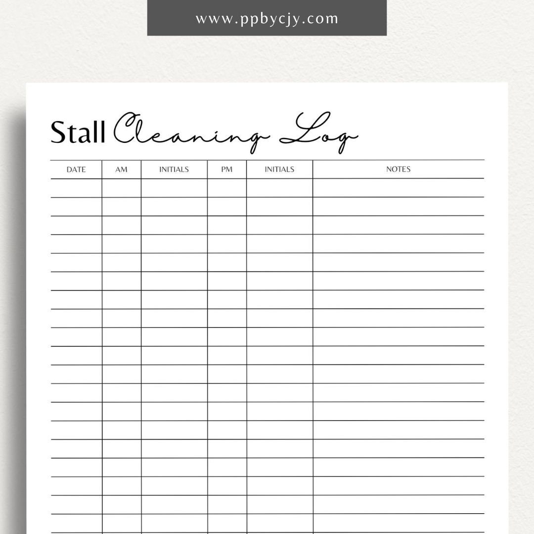 Barn Stall Cleaning Checklist Printable | Equestrian Horse Stable Chore ...