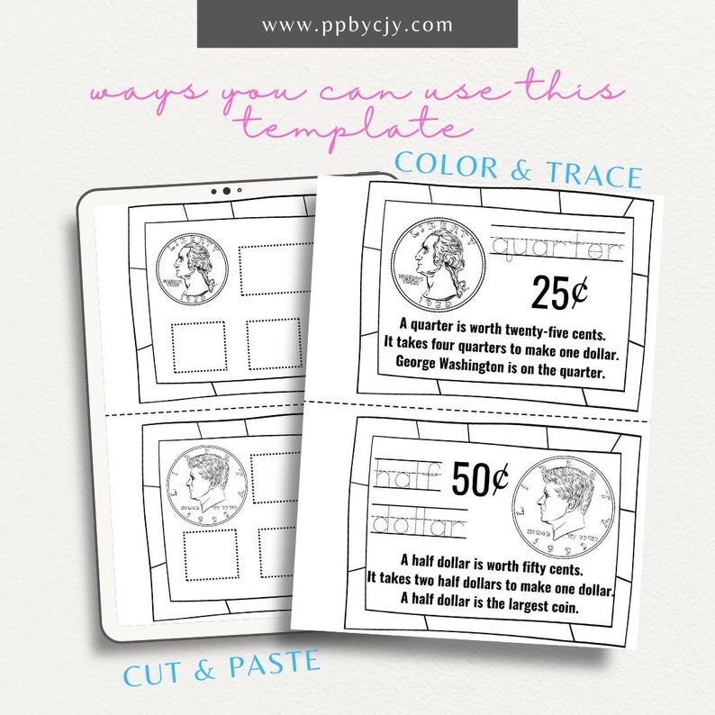 Learning Money Printable Book Kids Money Skills Staple Book Educational ...