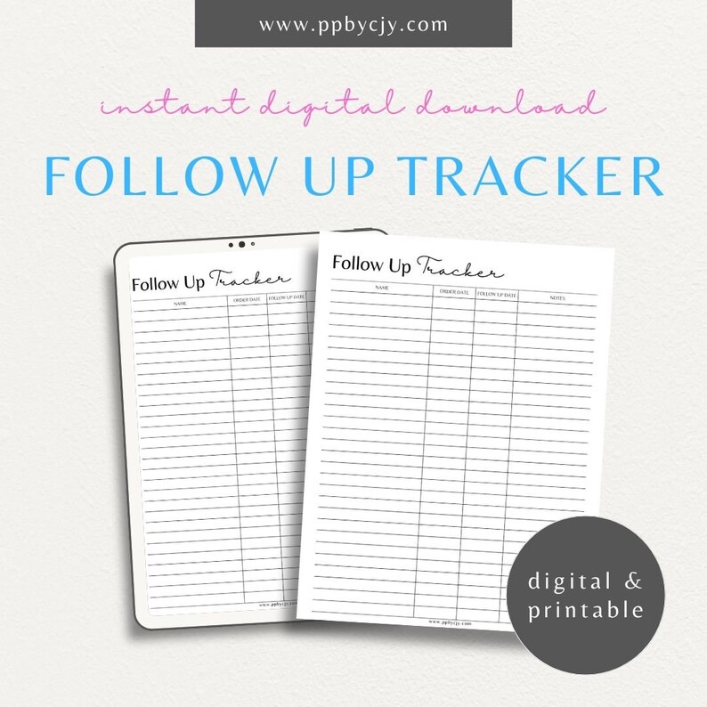 Follow up Tracker | Professional Contact Networking Journal | Business ...