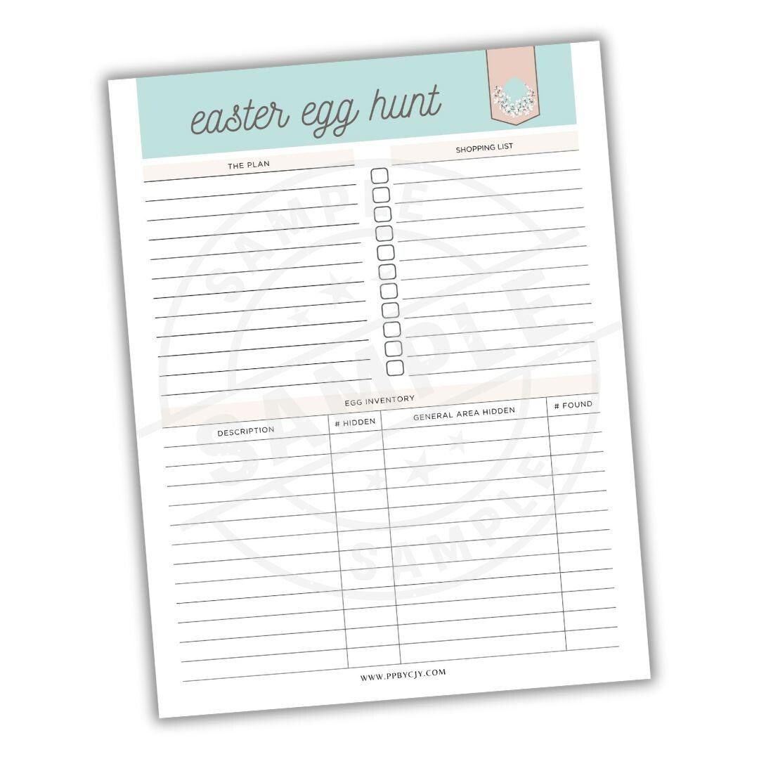Easter Egg Hunt Planner Printable PDF | Egg Hunt Tracker for Kids ...