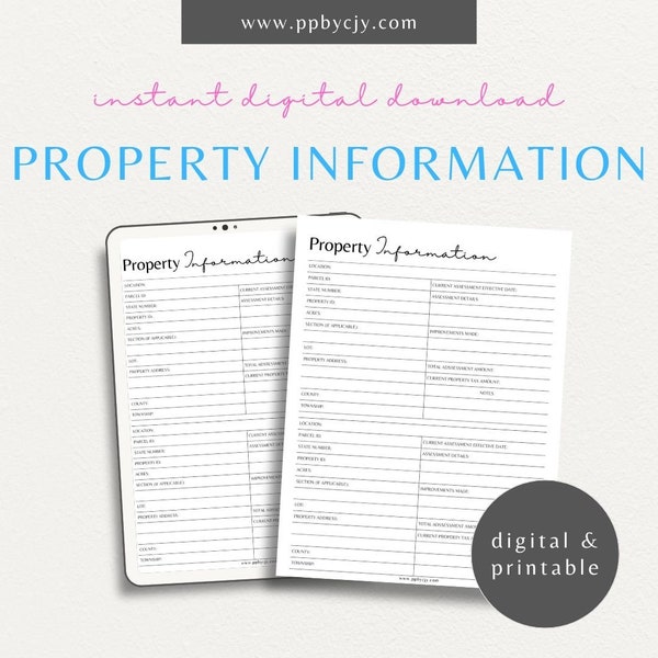 Property Information Sheet - Etsy