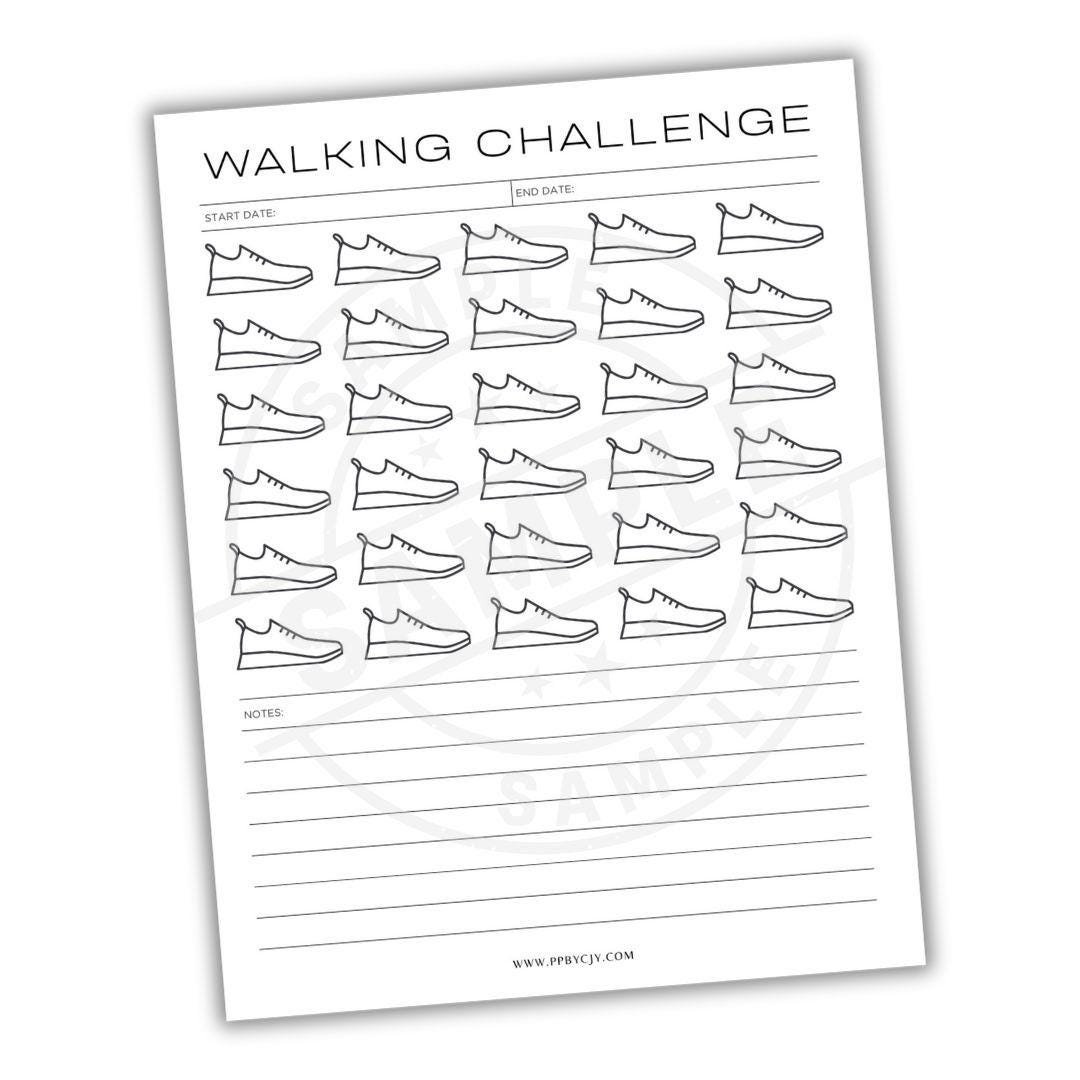 Walking Challenge Fitness Tracker | Daily Step Goal Setting Sheet ...