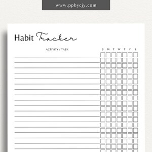 Daily Habit Task Tracker Personal Wellness Goal Tracking Self ...