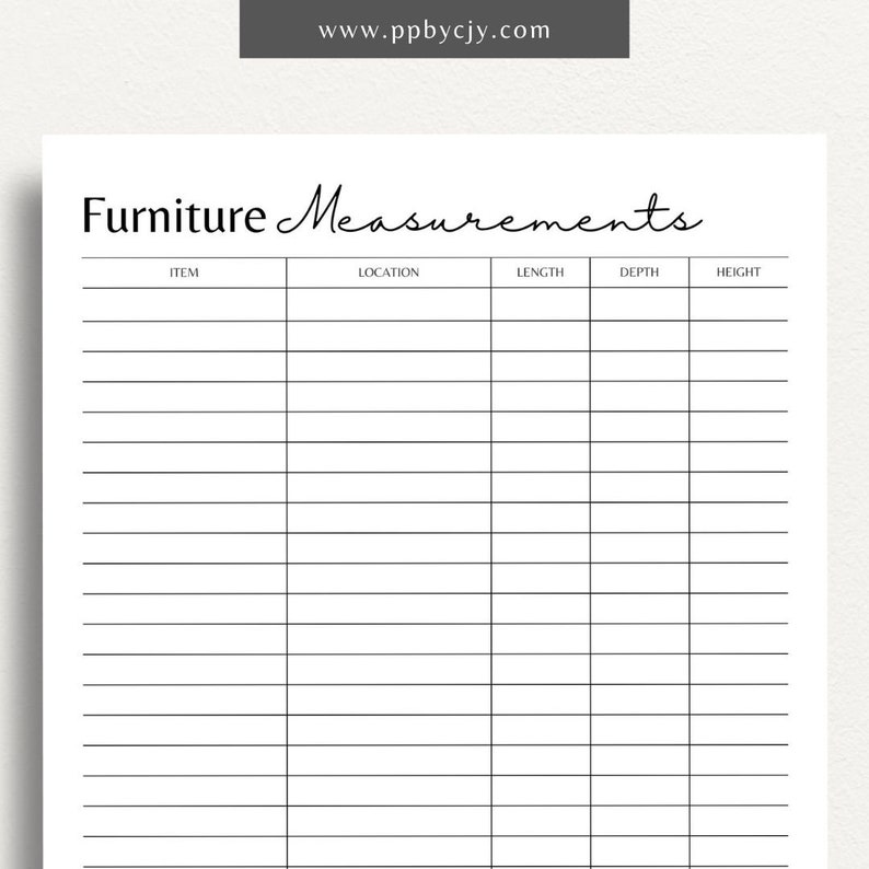 Furniture Measurement List | Furniture Dimensions Size Chart | Interior ...