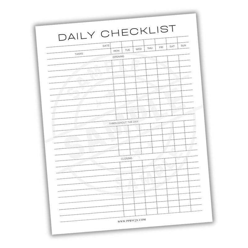 Work Checklist - Etsy