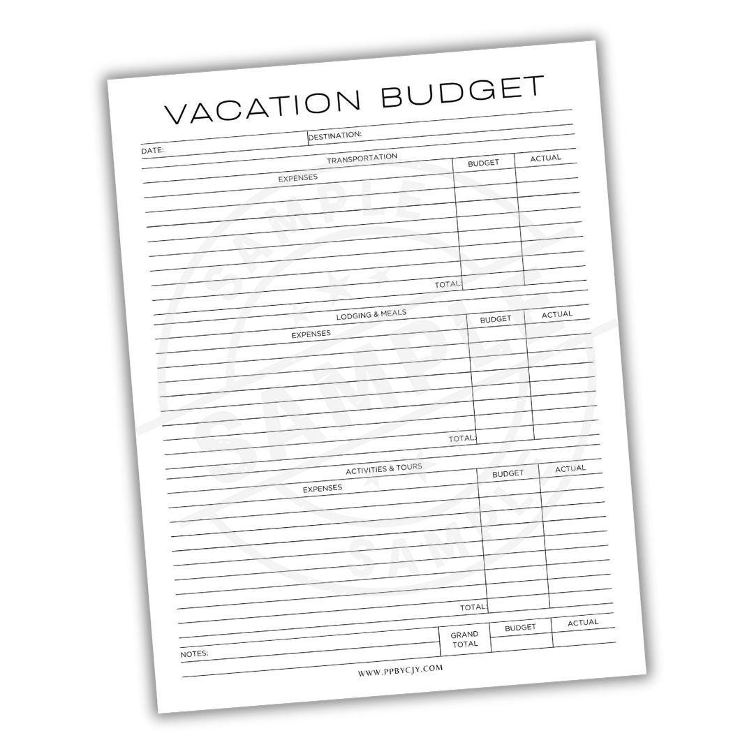 Vacation Budget Planner | Travel Expense Spending Planner | Adventure ...