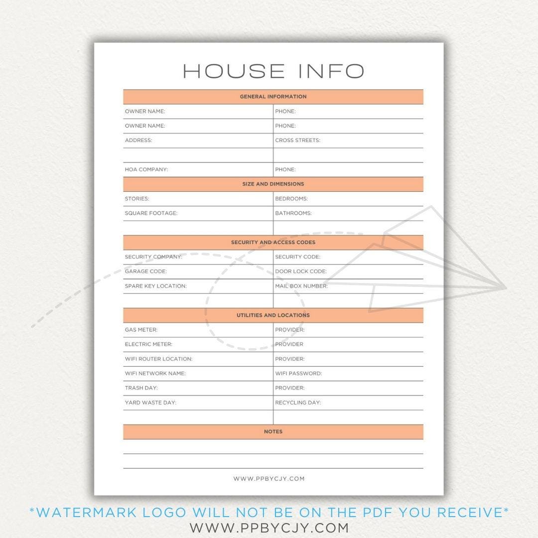 Home Inventory Planner Binder | Emergency Preparedness Digital Download ...