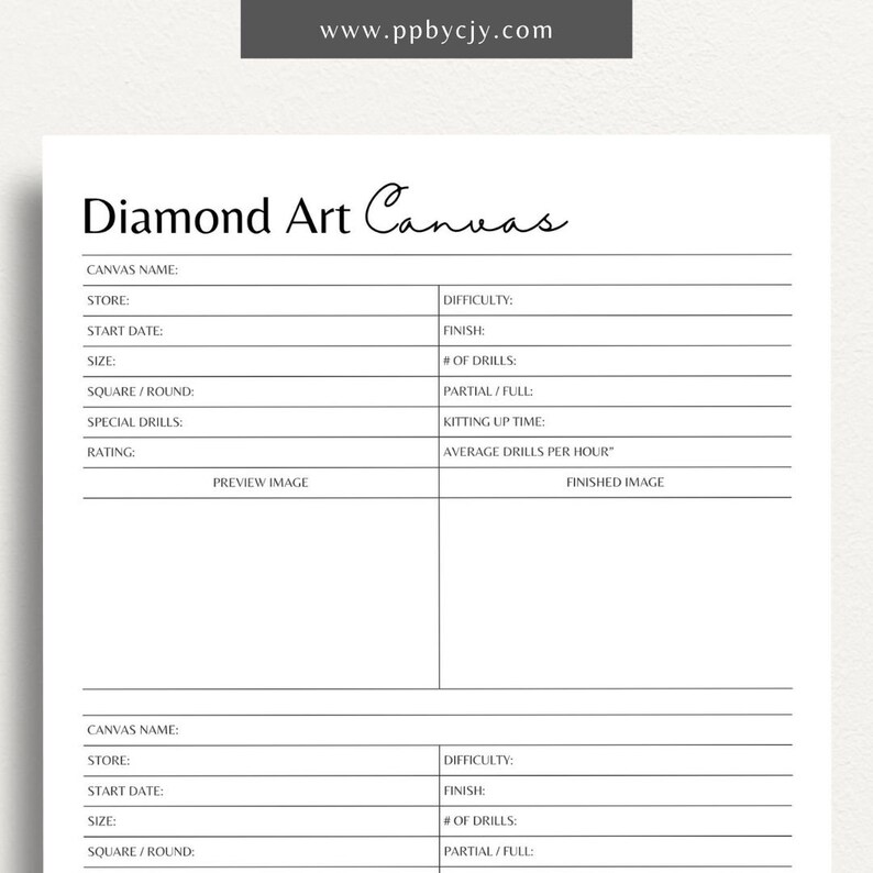 Diamond Painting Art Planner Bundle DIY Diamond Art Project Tracker ...
