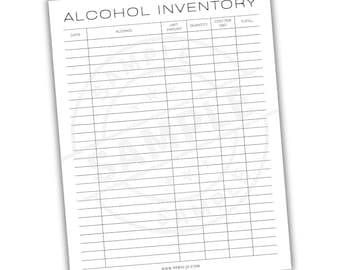 Bar Alcohol Inventory Tracker | Liquor Cabinet Supply Stock Manager ...