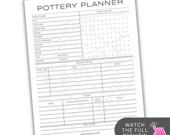 Clay Artist Planner – Project Tracking, Supply List (printable) - Etsy ...