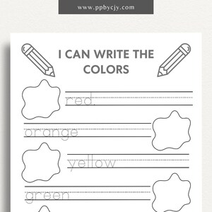 Color Learning Worksheet Printable | Preschool Colors Inventory ...
