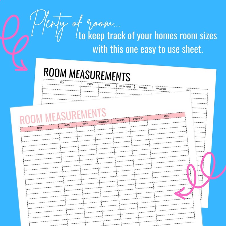 Room Measurements List New Home Checklist Moving Printable - Etsy