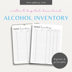 Alcohol Bar Inventory Tracker | Liquor Cabinet Supply Stock Manager ...