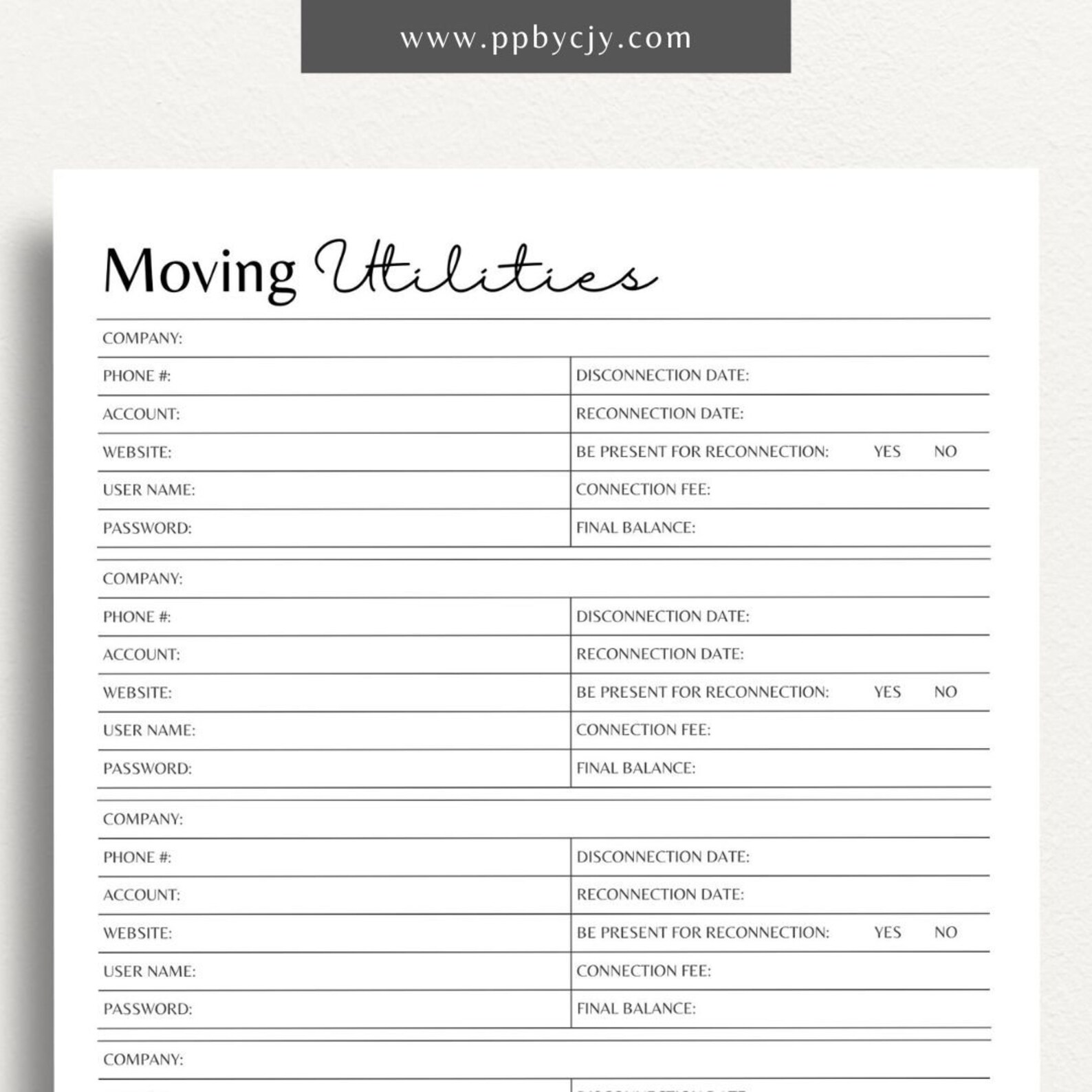 Moving Utility Contact List Moving Service Provider Planner Change of ... Moving Utility Contact List Moving Service Provider Planner Change of ...