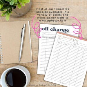 Vehicle Oil Change Log Printable | Car Maintenance Tracker | Auto ...