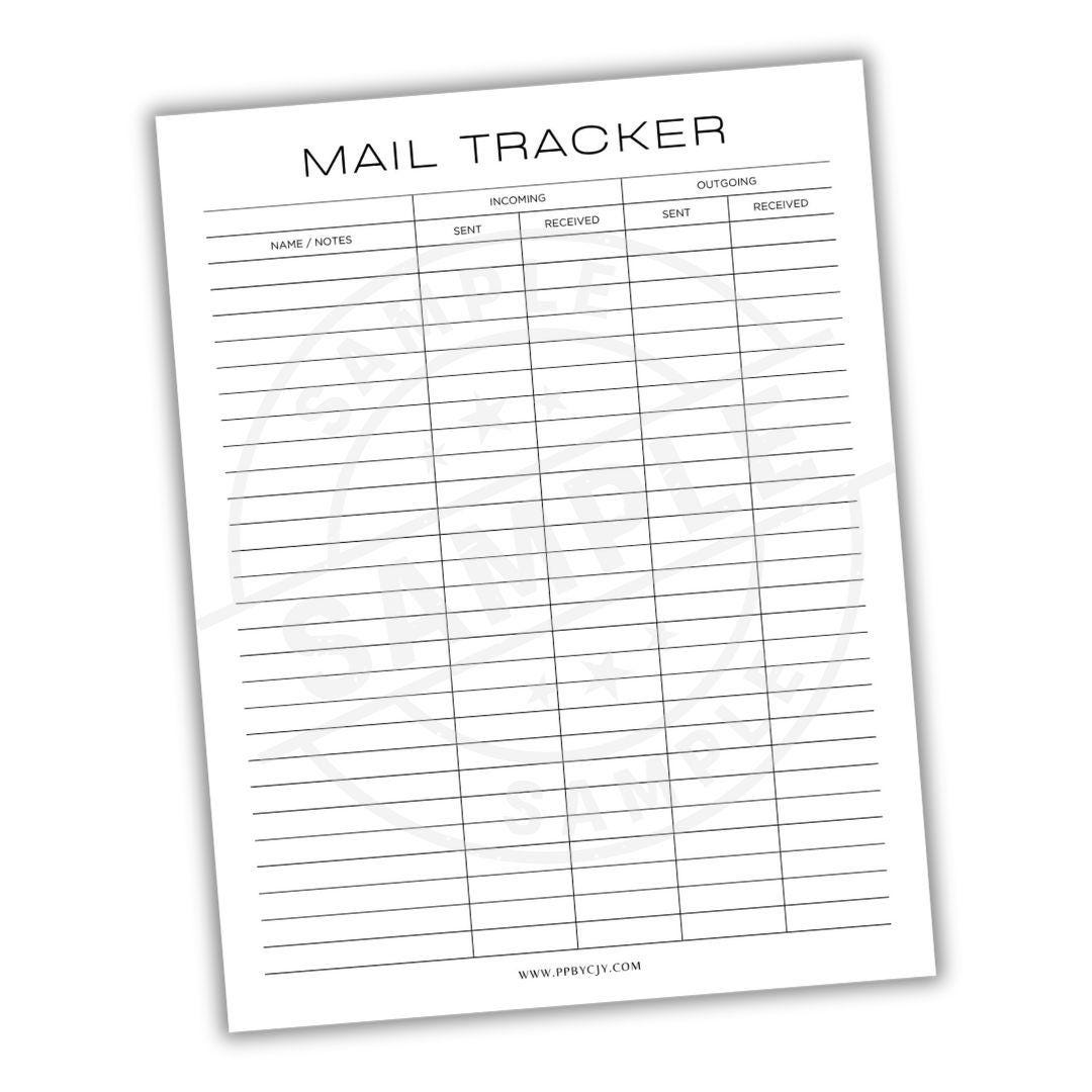 Mail Tracker Printable PDF | Track Incoming and Outgoing Mail, Packages ...