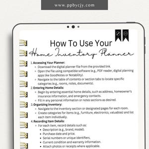 Home Inventory Digital Planner Instant Digital Download Interactive ...