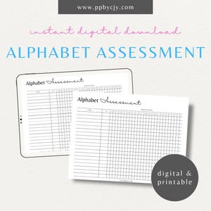 Alphabet Assessment Sheet Printable Template Digital Download Letter ...